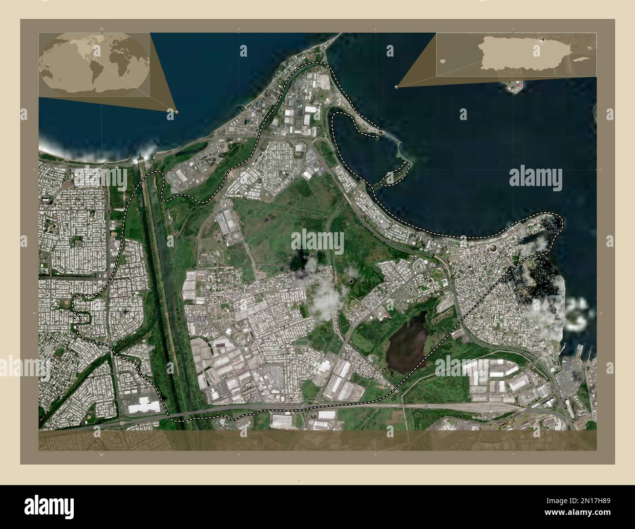 Catano, municipality of Puerto Rico. High resolution satellite map ...