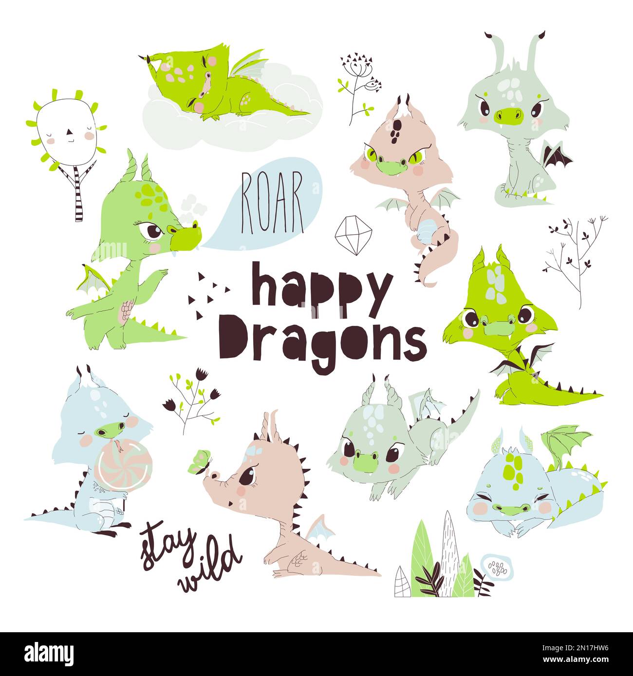 Spitting dinosaur Stock Vector Images - Alamy