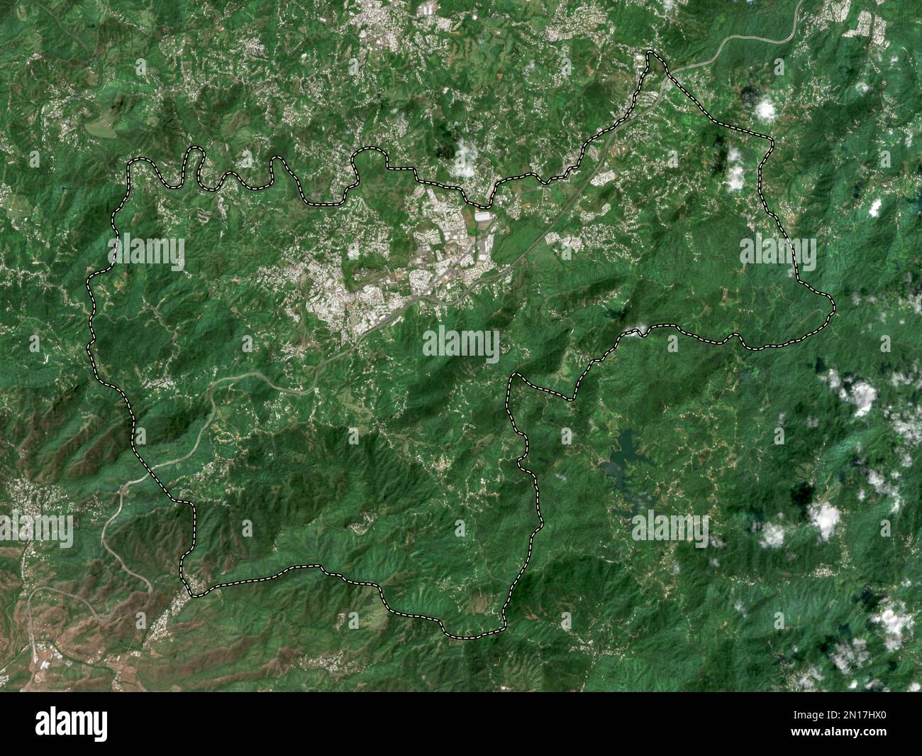 Cayey, municipality of Puerto Rico. Low resolution satellite map Stock ...