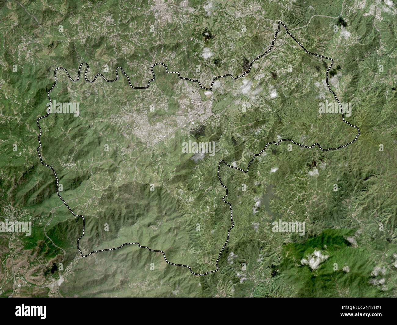 Cayey, municipality of Puerto Rico. High resolution satellite map Stock ...