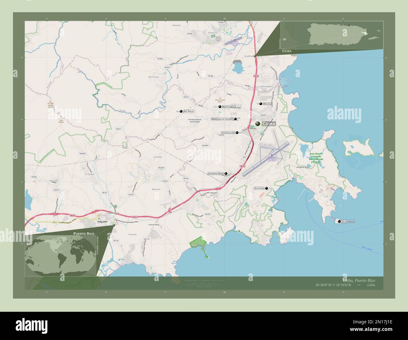 Ceiba, municipality of Puerto Rico. Open Street Map. Locations and ...