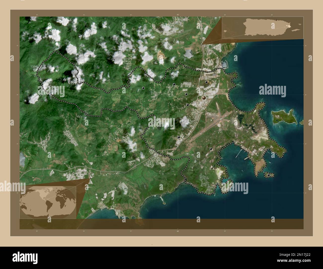 Ceiba, municipality of Puerto Rico. Low resolution satellite map ...