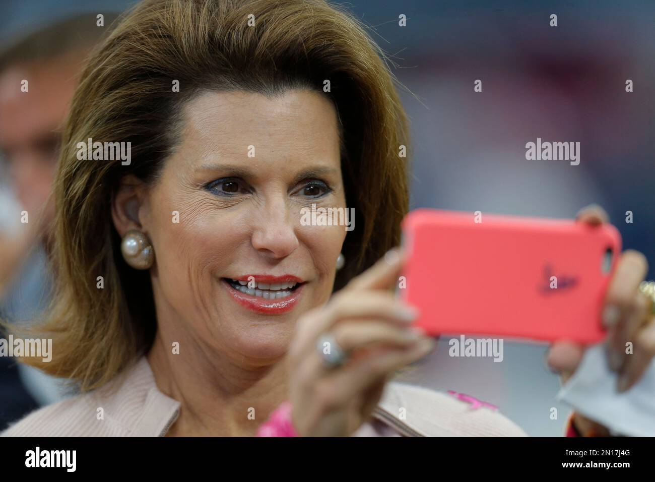 Susan G. Komen founder Nancy G. Brinker before an NFL football game ...