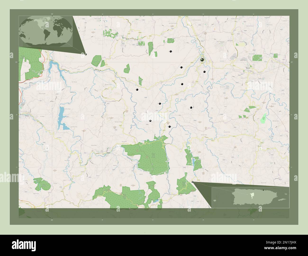Ciales, municipality of Puerto Rico. Open Street Map. Locations of ...