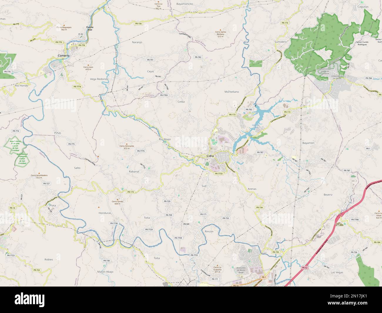 Cidra, municipality of Puerto Rico. Open Street Map Stock Photo - Alamy