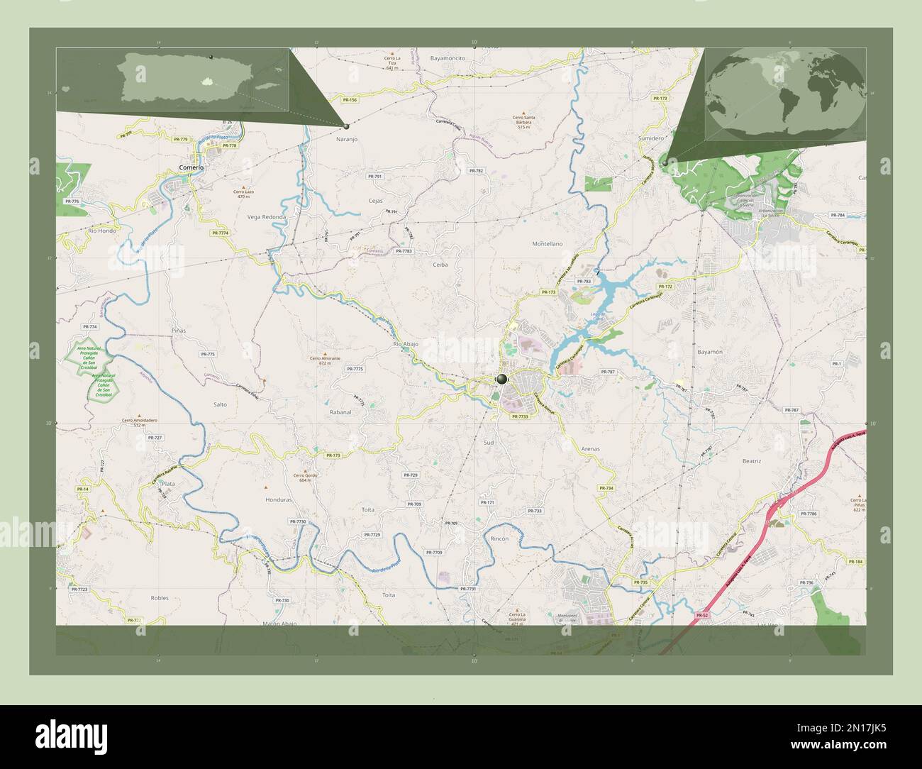 Cidra, municipality of Puerto Rico. Open Street Map. Corner auxiliary ...