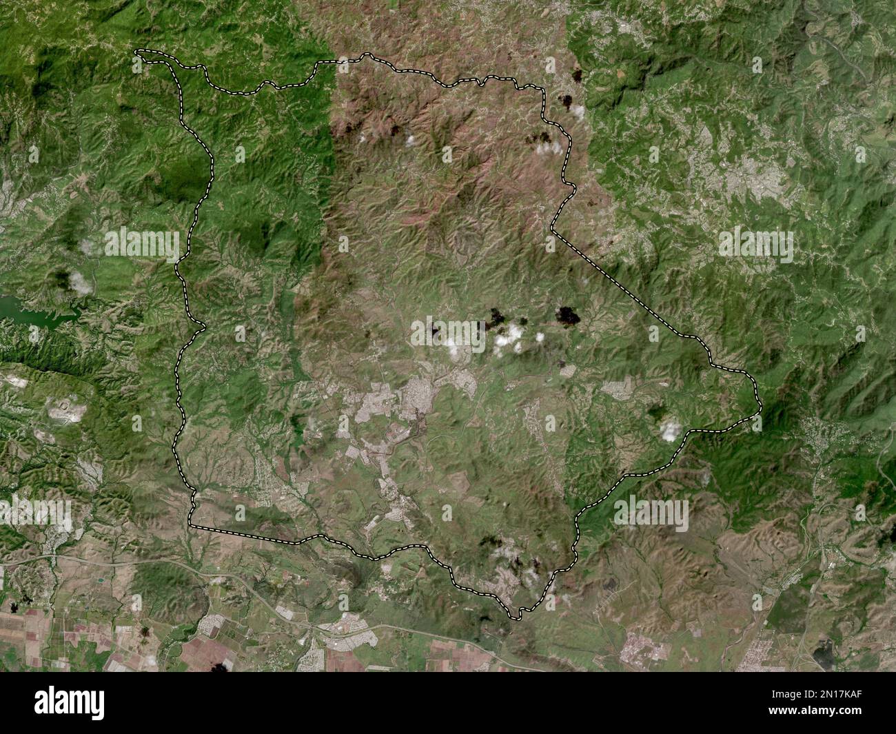 Coamo, municipality of Puerto Rico. High resolution satellite map Stock ...