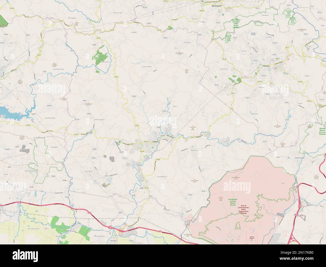 Coamo, municipality of Puerto Rico. Open Street Map Stock Photo - Alamy