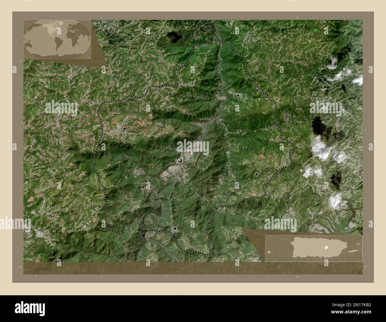 Comerio, municipality of Puerto Rico. High resolution satellite map ...
