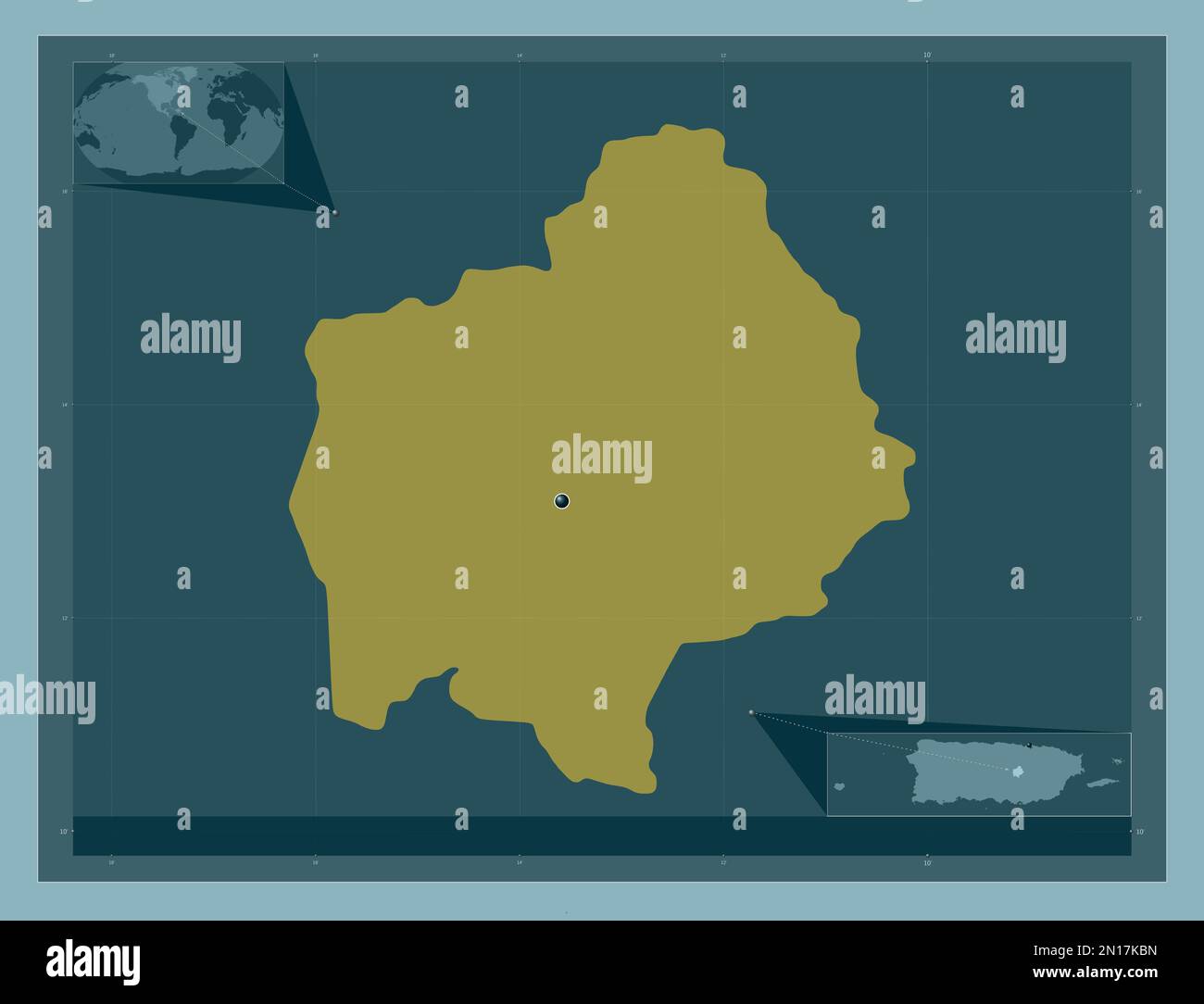 Comerio, municipality of Puerto Rico. Solid color shape. Corner ...