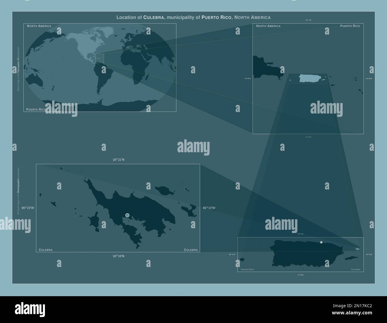 Map Puerto Rico Culebra Vieques
