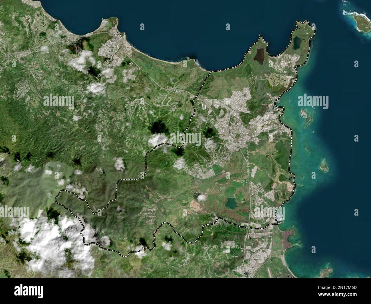 Fajardo, municipality of Puerto Rico. High resolution satellite map ...