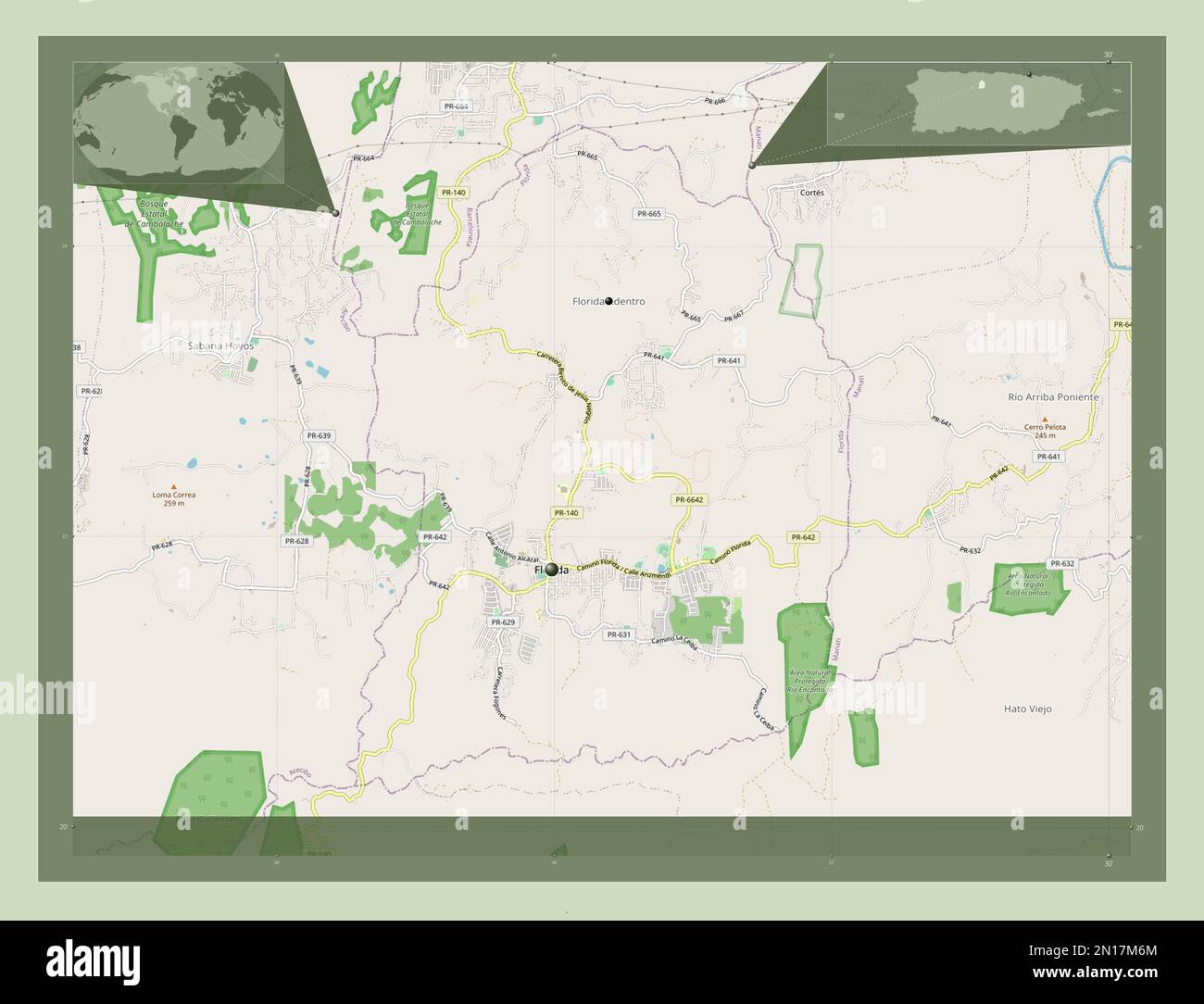 Florida, municipality of Puerto Rico. Open Street Map. Locations of ...
