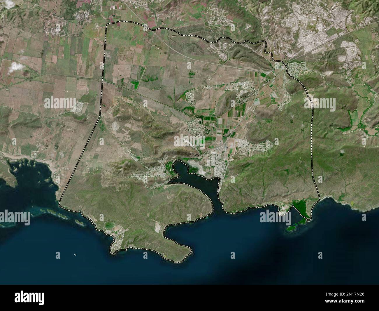 Guanica, municipality of Puerto Rico. High resolution satellite map ...