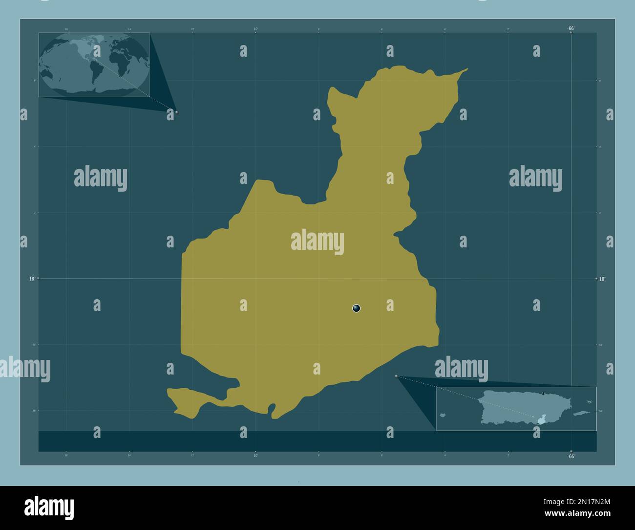 Guayama, municipality of Puerto Rico. Solid color shape. Corner ...