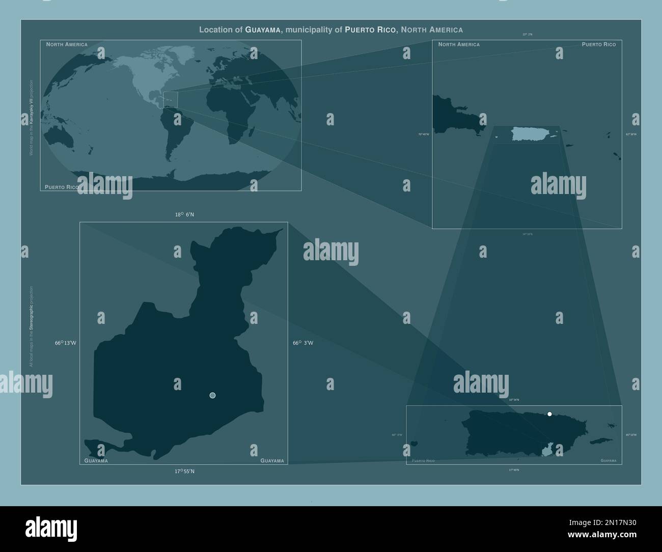 Guayama, municipality of Puerto Rico. Diagram showing the location of ...