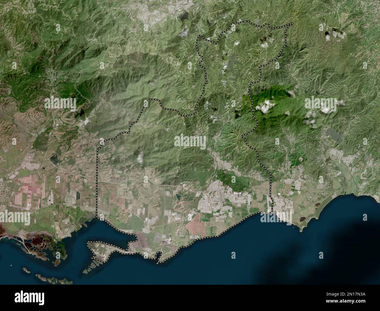 Guayama, municipality of Puerto Rico. High resolution satellite map ...