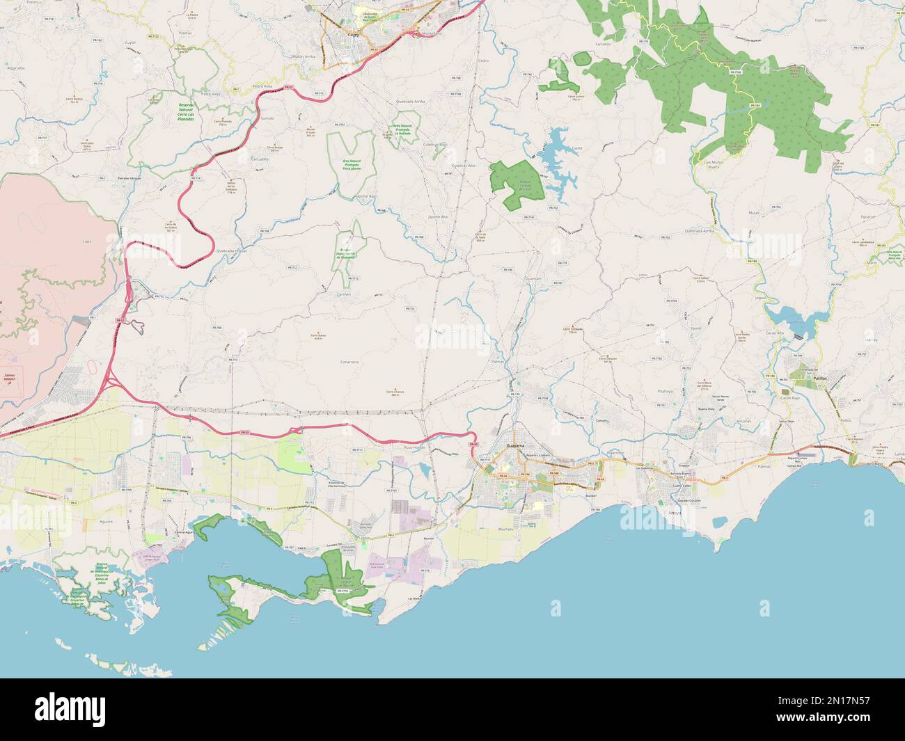 Guayama, municipality of Puerto Rico. Open Street Map Stock Photo - Alamy