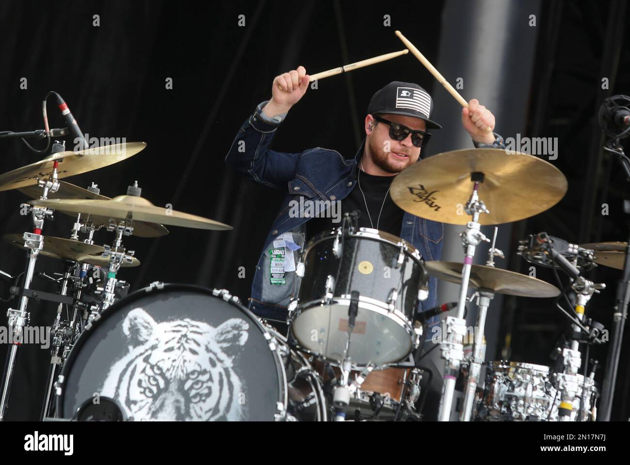 Royal Blood drummer Ben Thatcher performs at the Austin City Limits ...