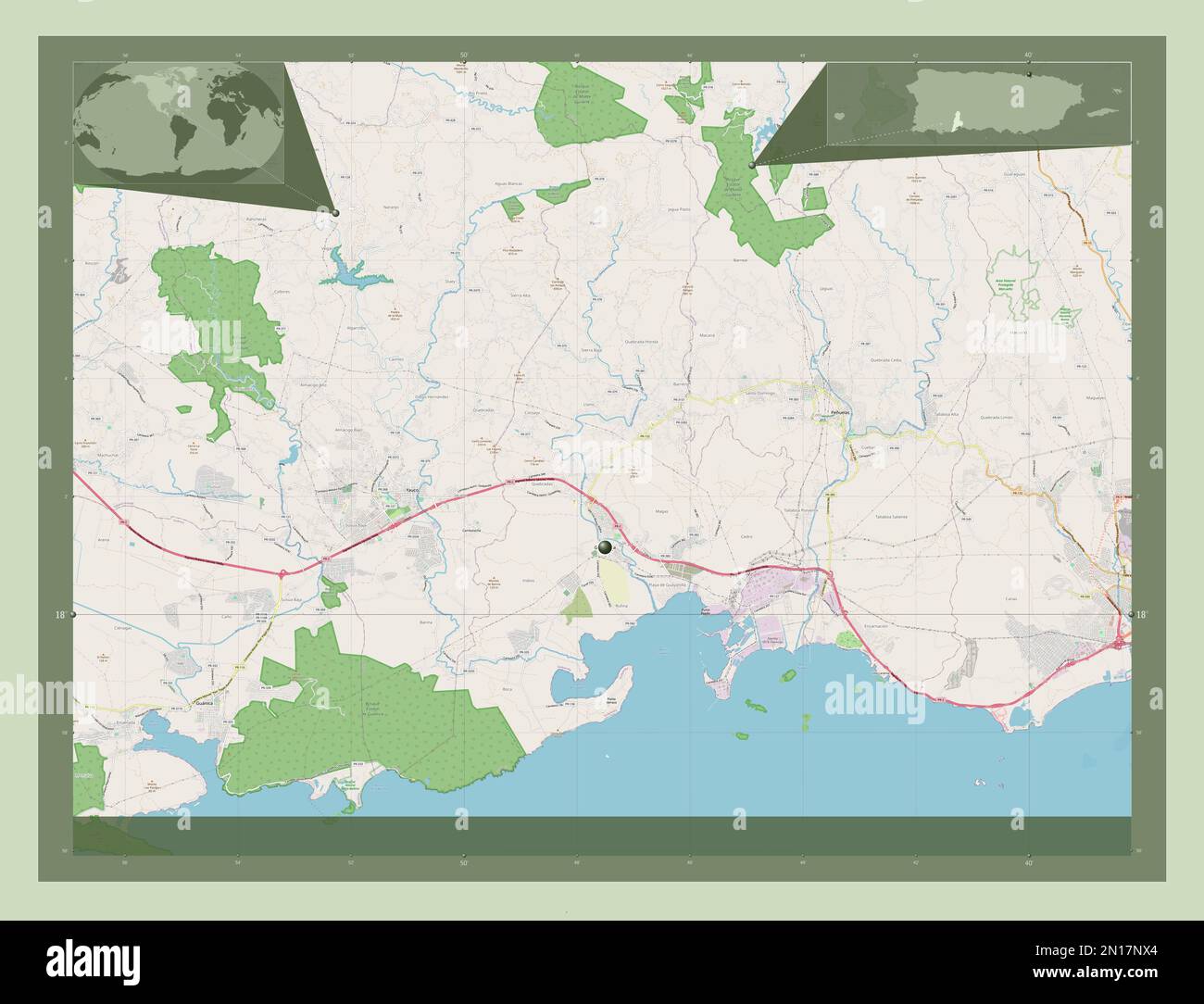 Guayanilla, municipality of Puerto Rico. Open Street Map. Corner ...