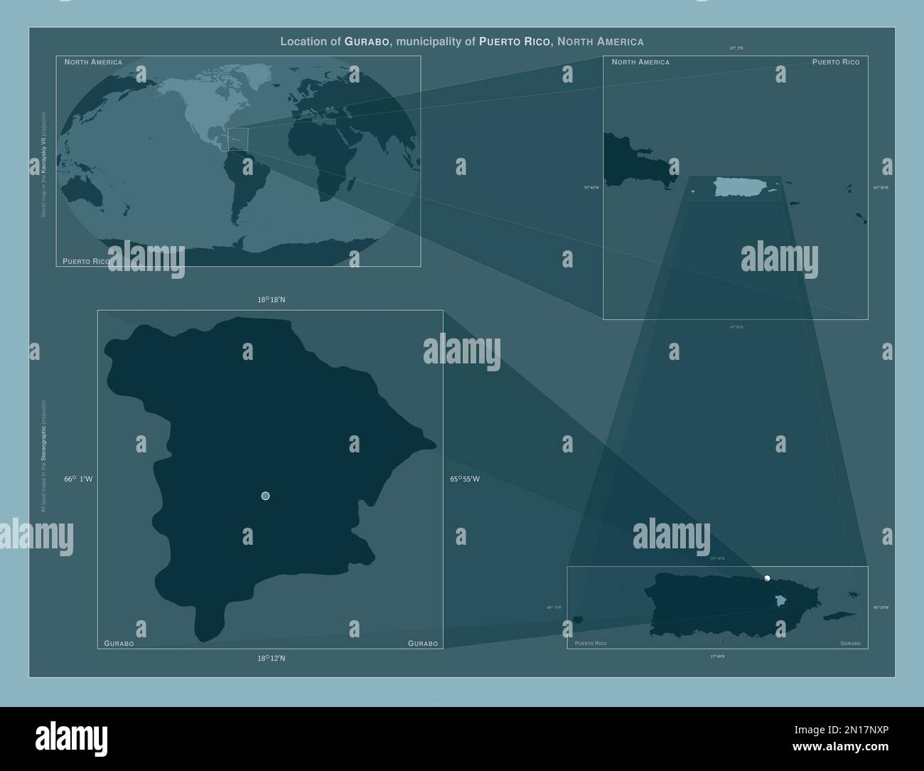 Gurabo, municipality of Puerto Rico. Diagram showing the location of ...