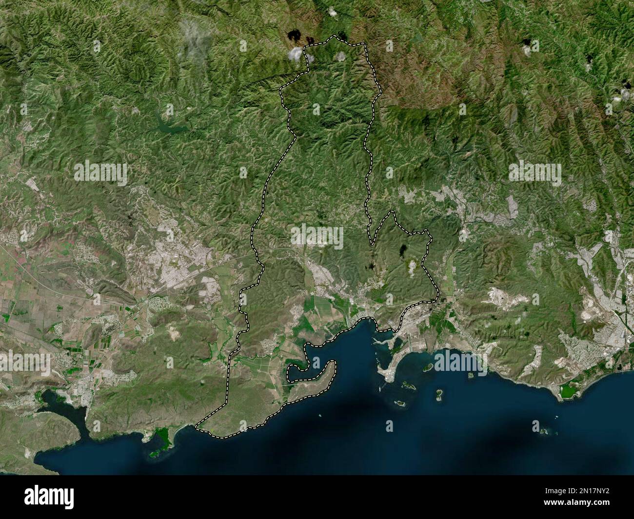 Guayanilla, municipality of Puerto Rico. High resolution satellite map ...