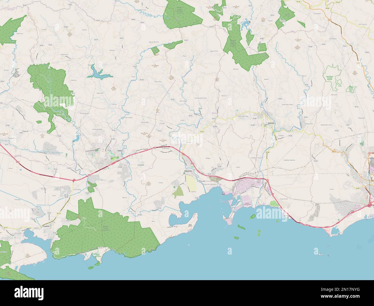 Guayanilla, municipality of Puerto Rico. Open Street Map Stock Photo ...