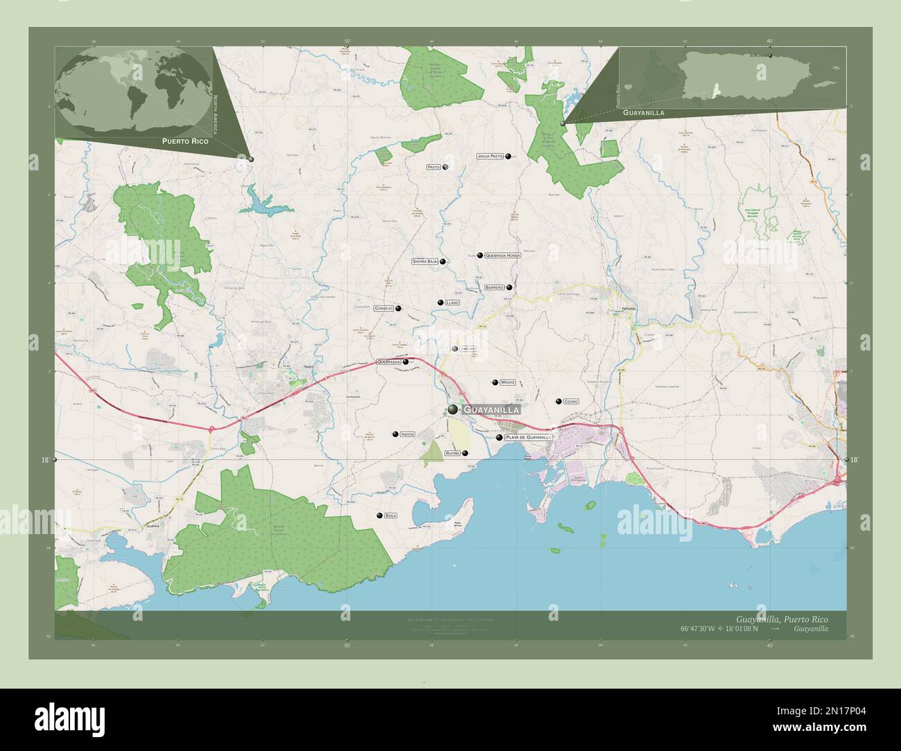 Guayanilla, municipality of Puerto Rico. Open Street Map. Locations and ...