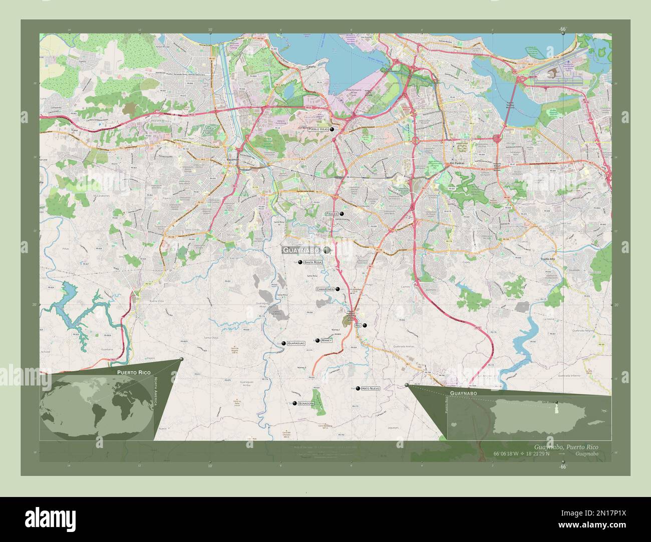 Guaynabo, municipality of Puerto Rico. Open Street Map. Locations and ...