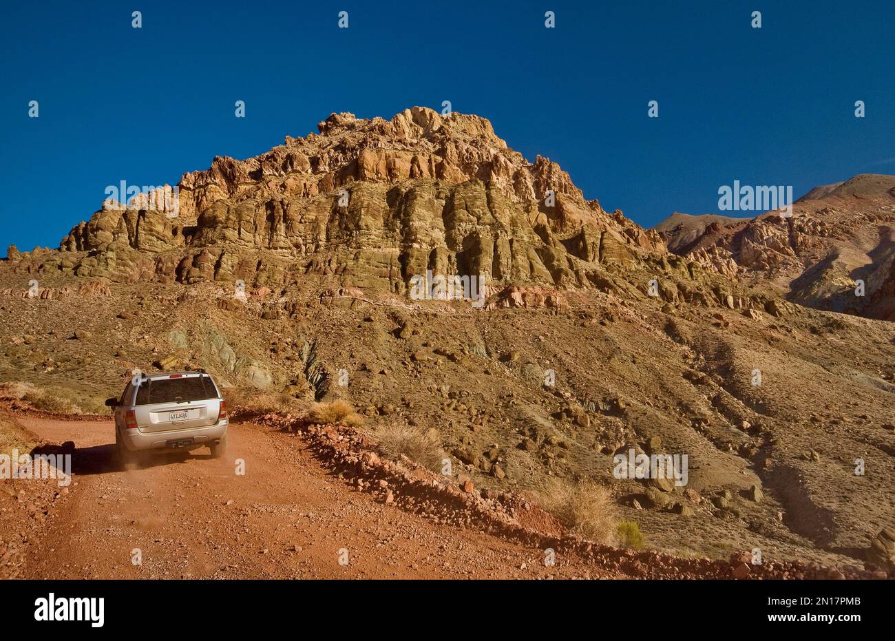 Jeep on Titus Canyon Road near the Summit in Grapevine Mountains, Death ...