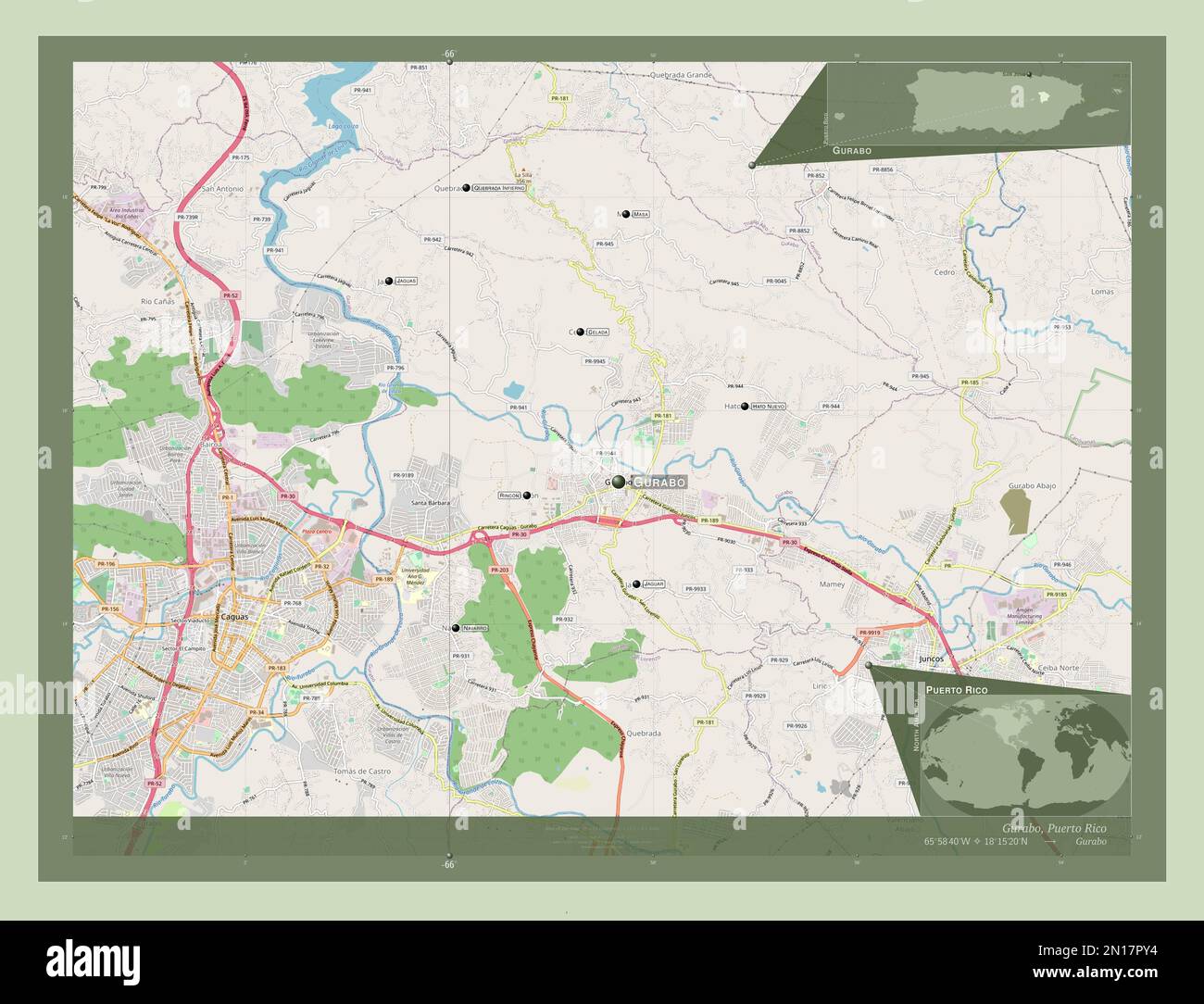 Gurabo, municipality of Puerto Rico. Open Street Map. Locations and ...