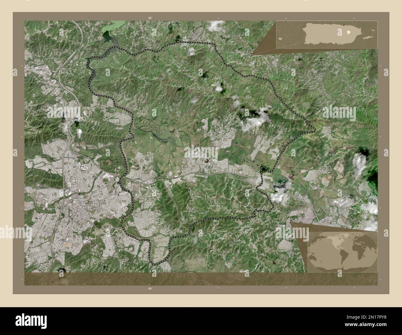 Gurabo, municipality of Puerto Rico. High resolution satellite map ...