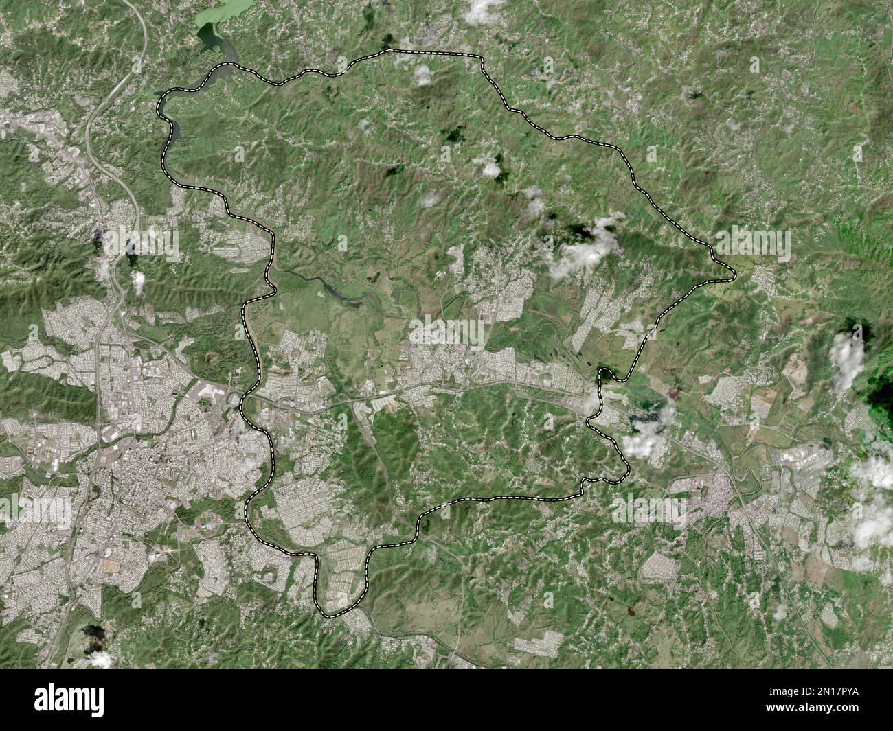 Gurabo, municipality of Puerto Rico. High resolution satellite map ...