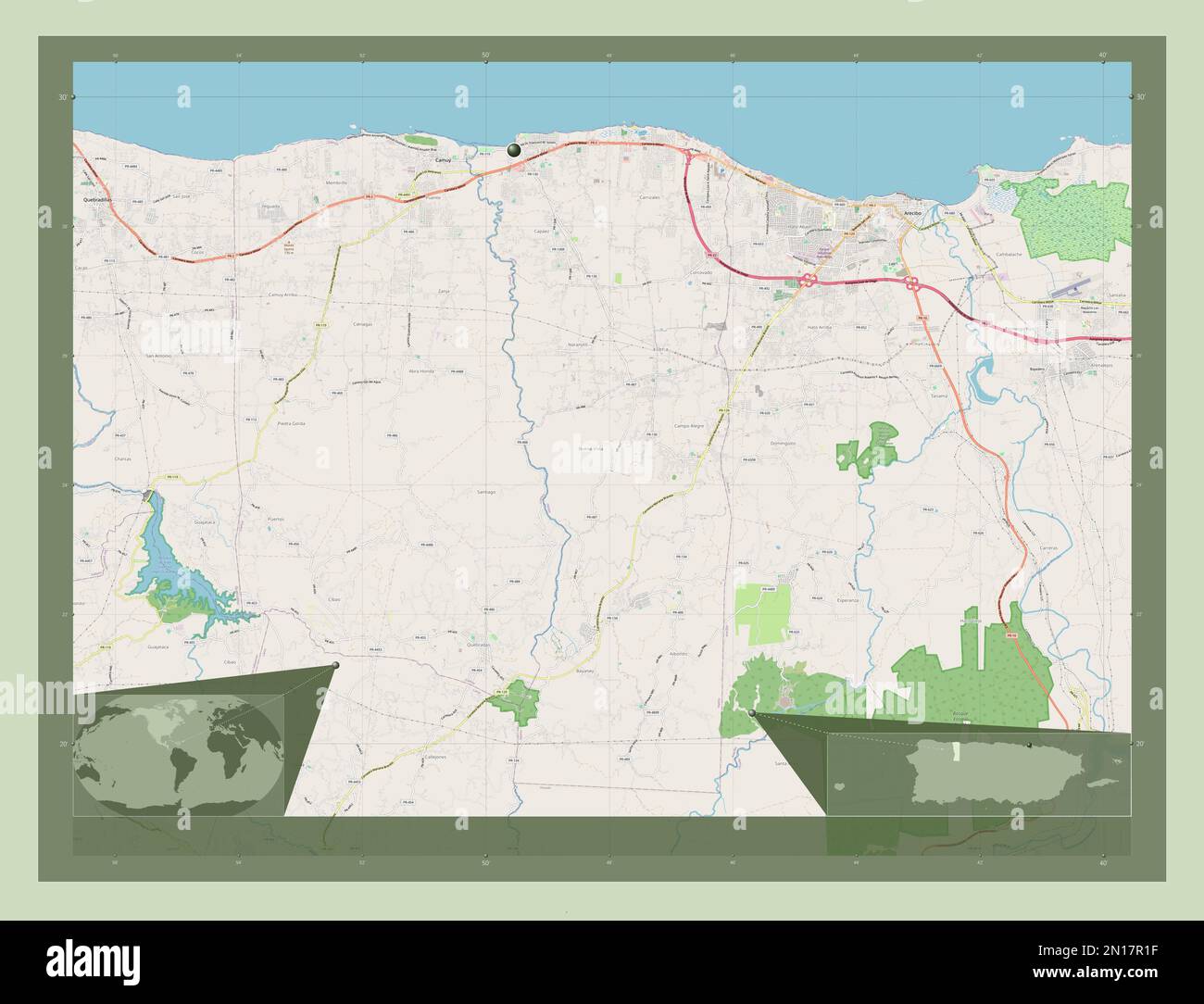 Hatillo, municipality of Puerto Rico. Open Street Map. Corner auxiliary ...