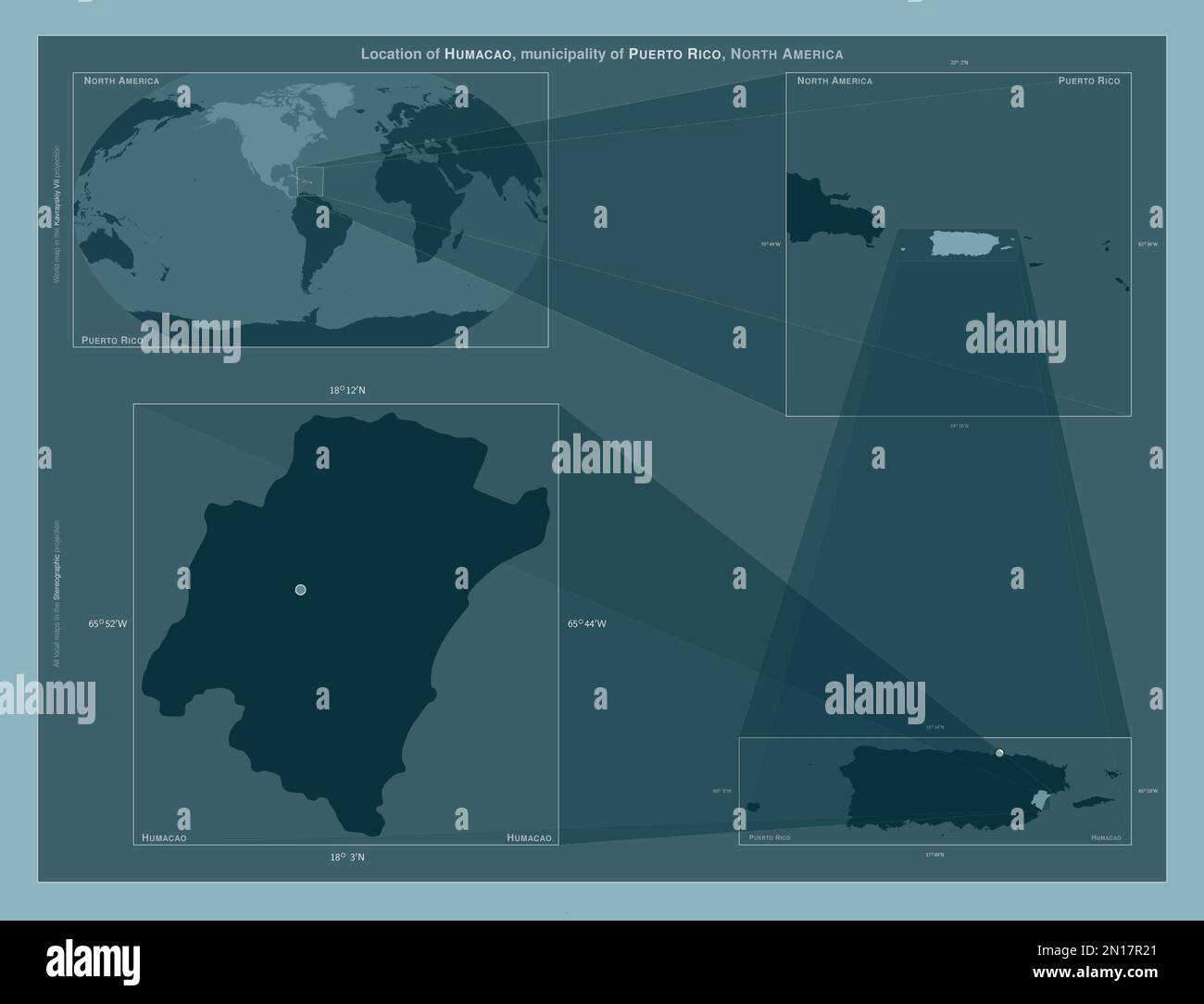 Humacao, municipality of Puerto Rico. Diagram showing the location of ...