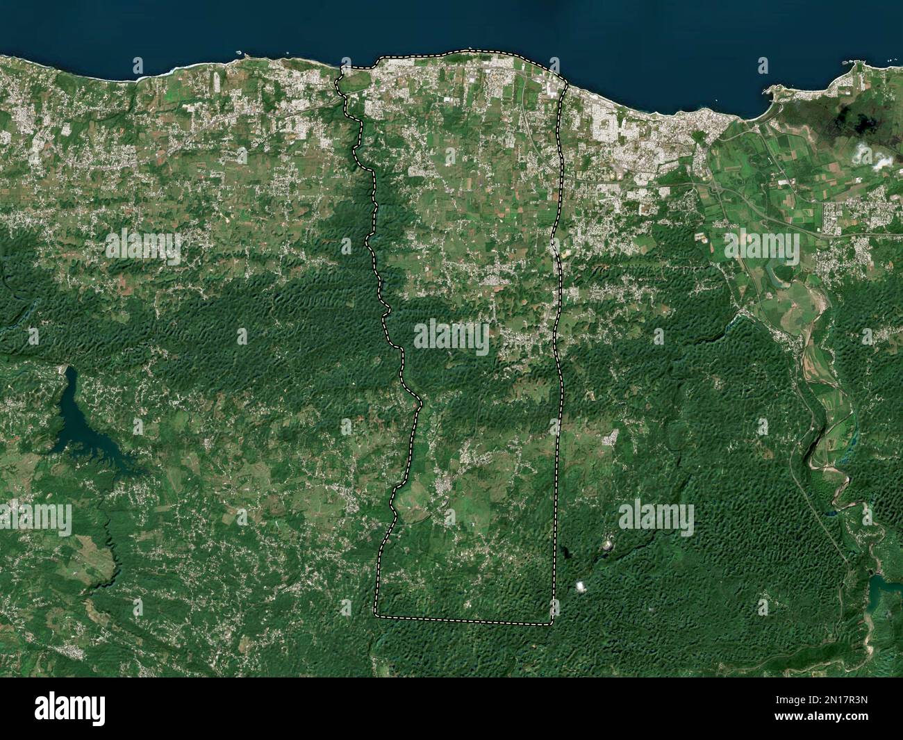 Hatillo, municipality of Puerto Rico. Low resolution satellite map ...
