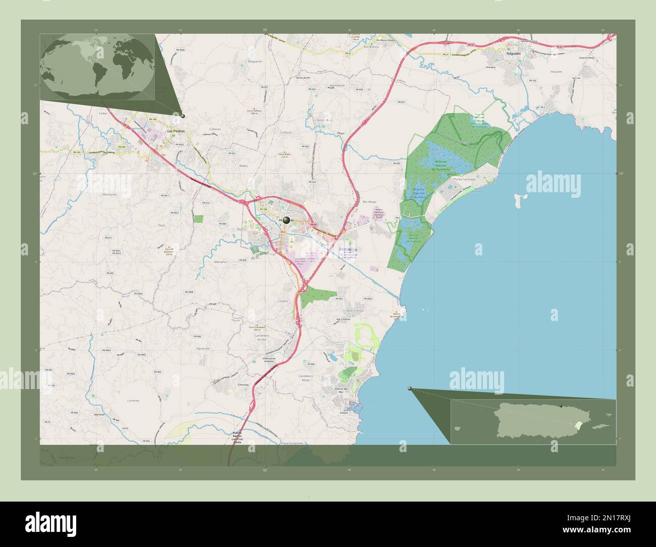 Humacao, municipality of Puerto Rico. Open Street Map. Corner auxiliary ...