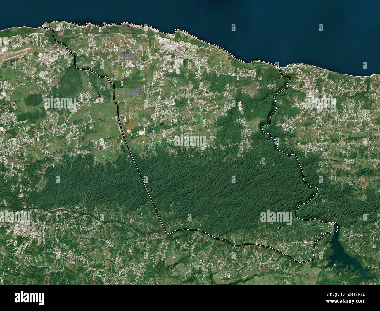 Isabela, municipality of Puerto Rico. Low resolution satellite map ...