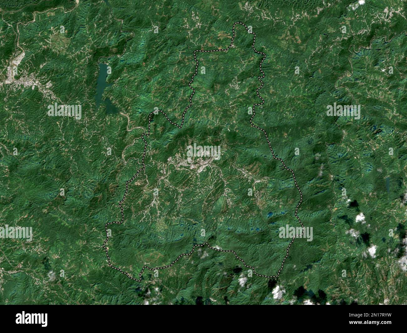 Jayuya, municipality of Puerto Rico. Low resolution satellite map Stock ...