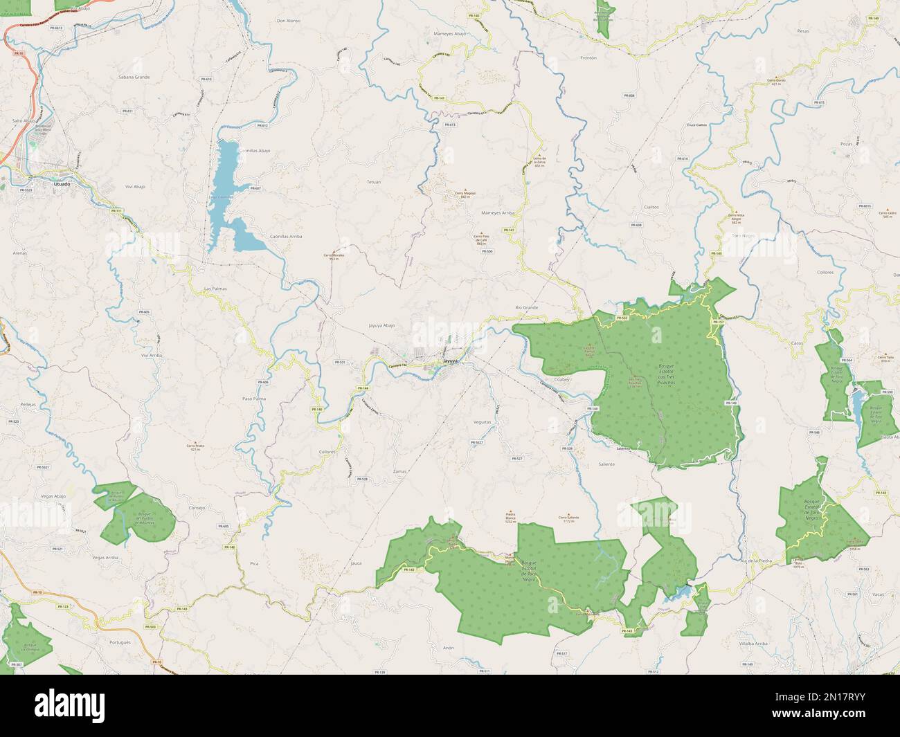 Jayuya, municipality of Puerto Rico. Open Street Map Stock Photo - Alamy