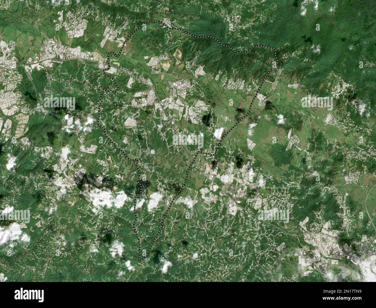 Juncos, municipality of Puerto Rico. Low resolution satellite map Stock ...