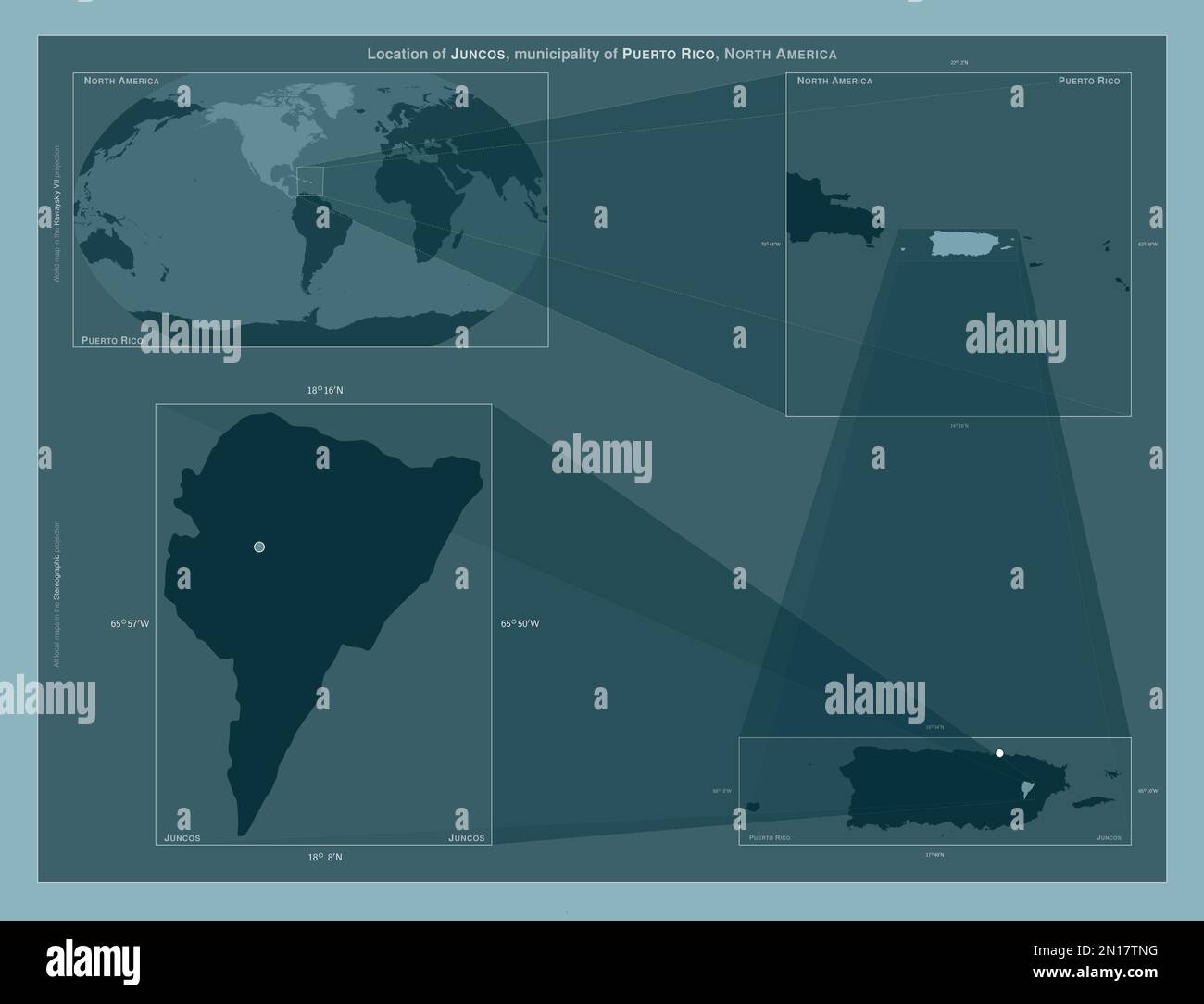 Juncos, municipality of Puerto Rico. Diagram showing the location of ...