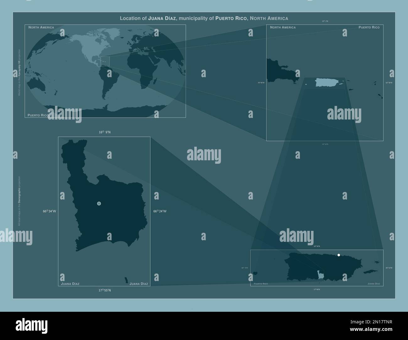 Juana Diaz, municipality of Puerto Rico. Diagram showing the location ...