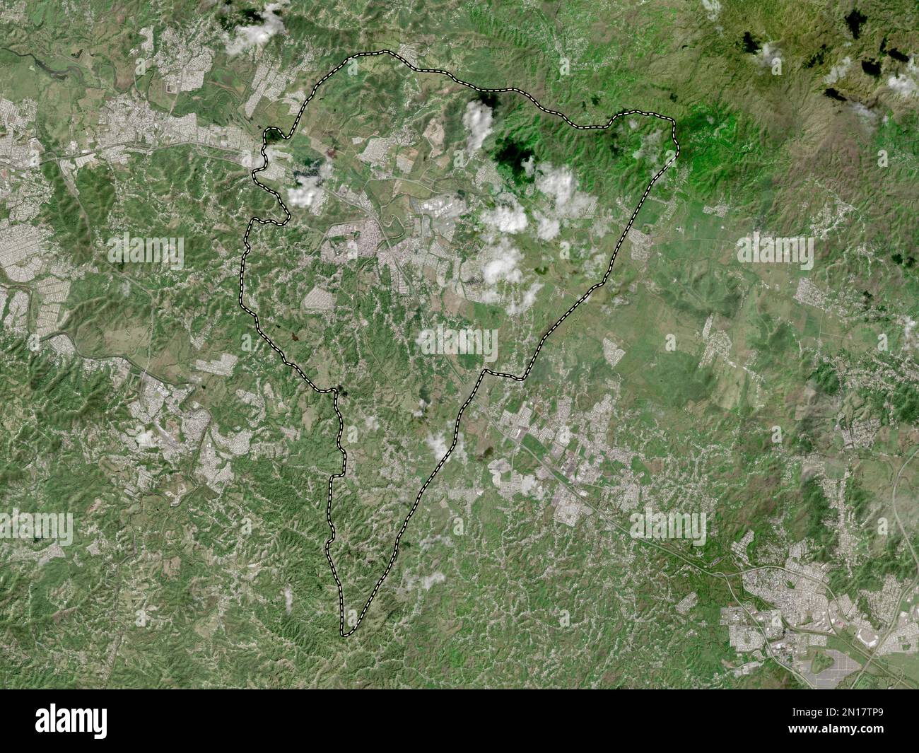 Juncos, municipality of Puerto Rico. High resolution satellite map ...