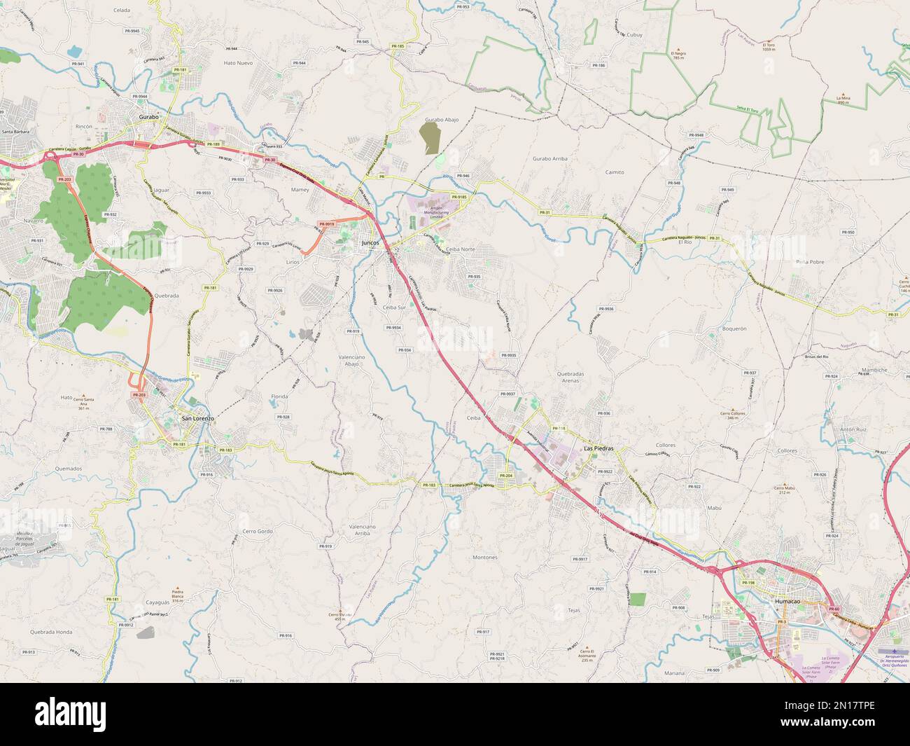 Juncos, municipality of Puerto Rico. Open Street Map Stock Photo - Alamy