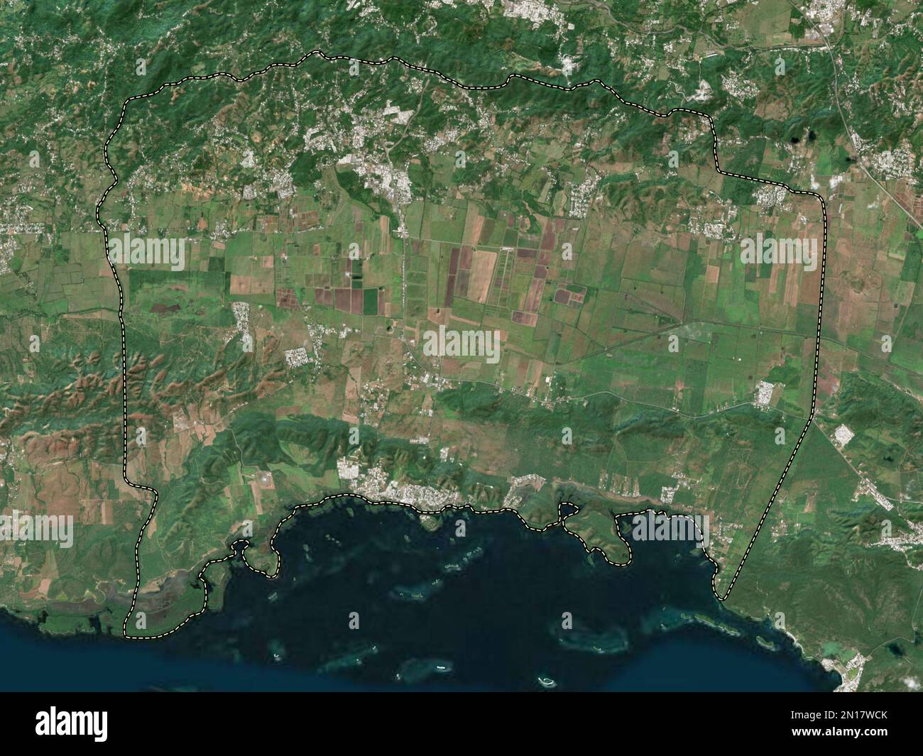 Lajas, municipality of Puerto Rico. Low resolution satellite map Stock ...
