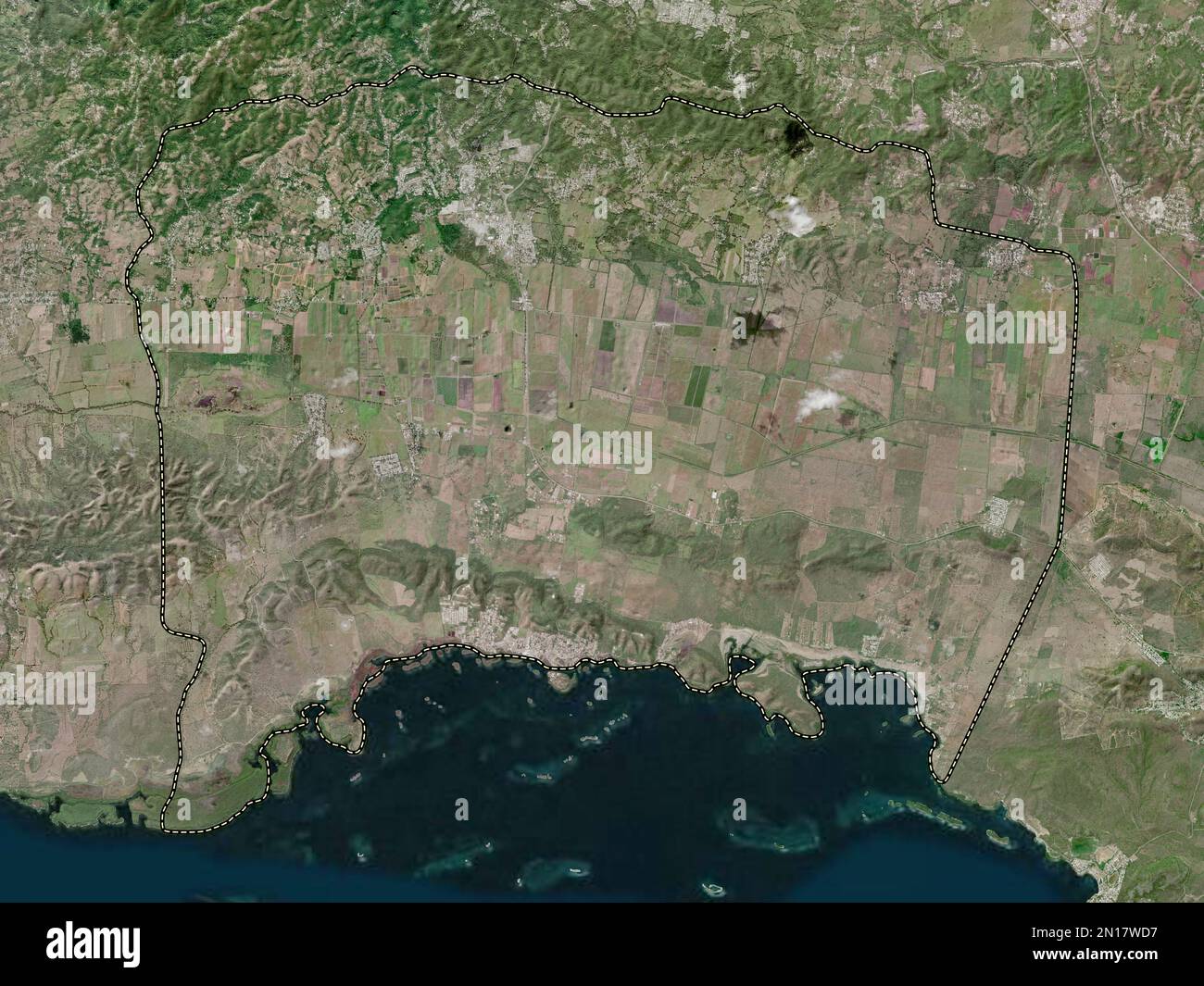 Lajas, municipality of Puerto Rico. High resolution satellite map Stock ...