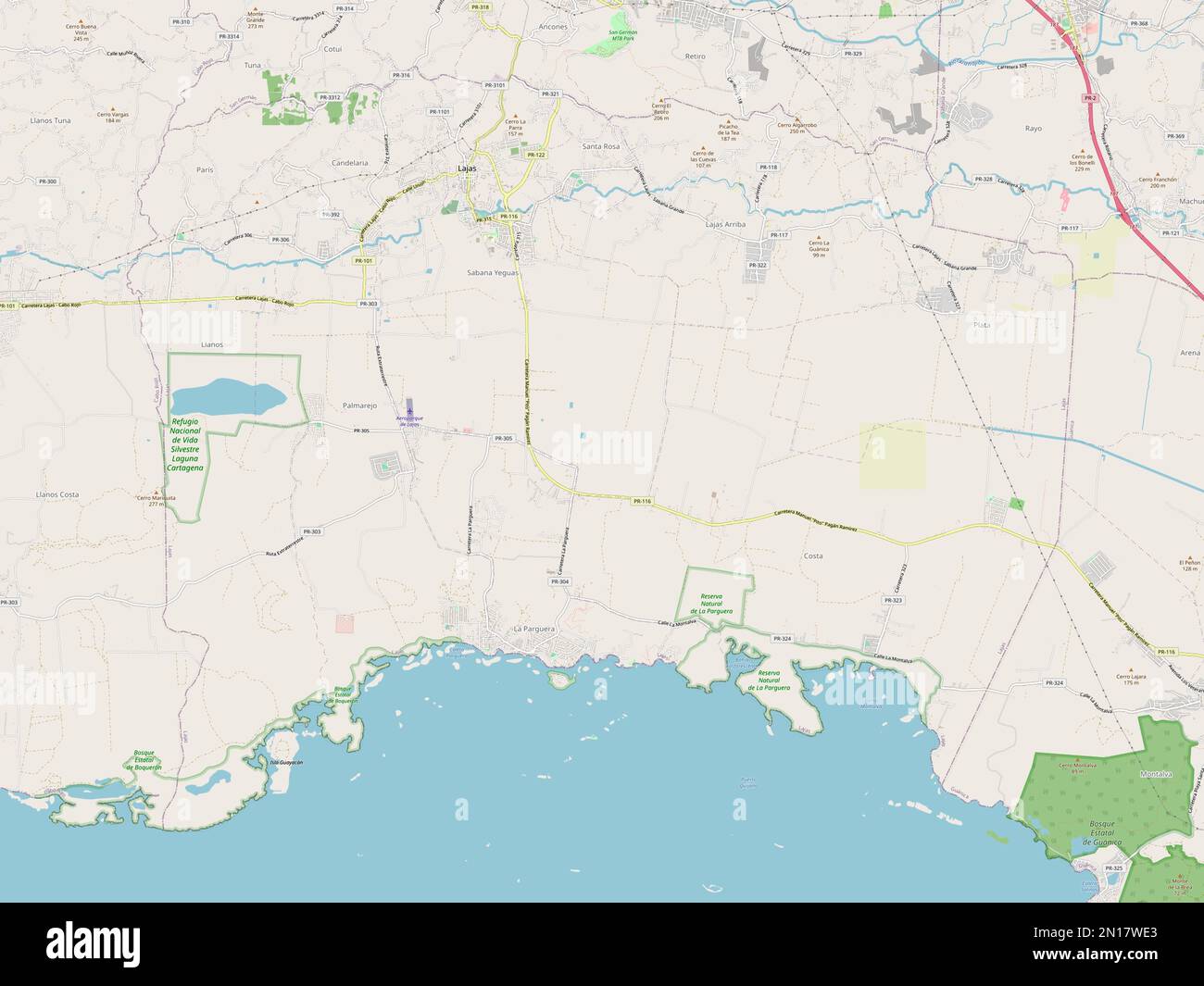 Lajas, municipality of Puerto Rico. Open Street Map Stock Photo - Alamy