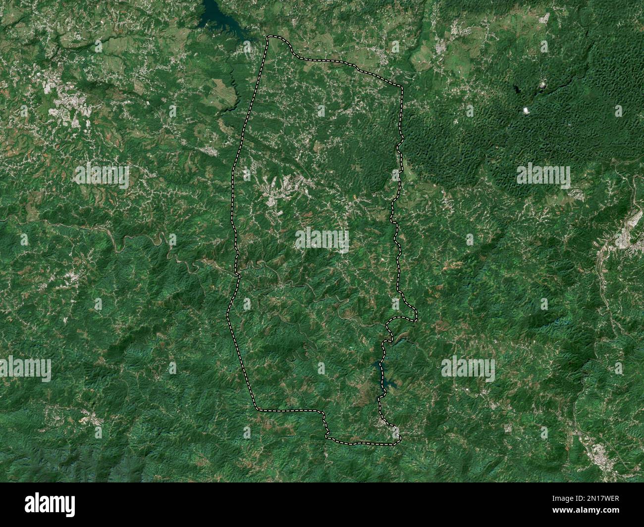 Lares, municipality of Puerto Rico. Low resolution satellite map Stock ...