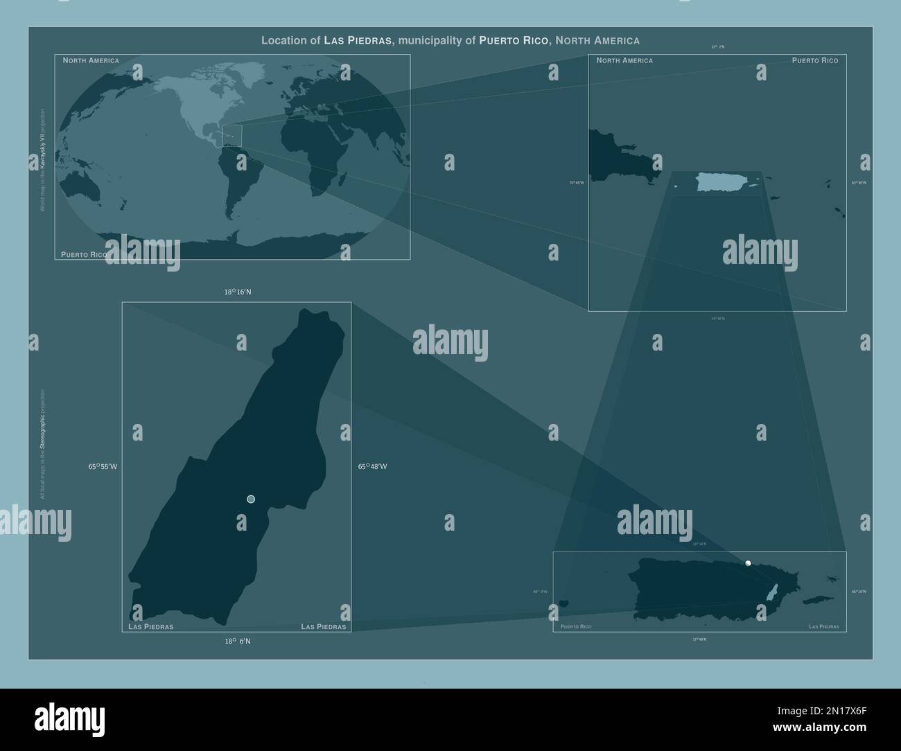 Las Piedras, municipality of Puerto Rico. Diagram showing the location ...